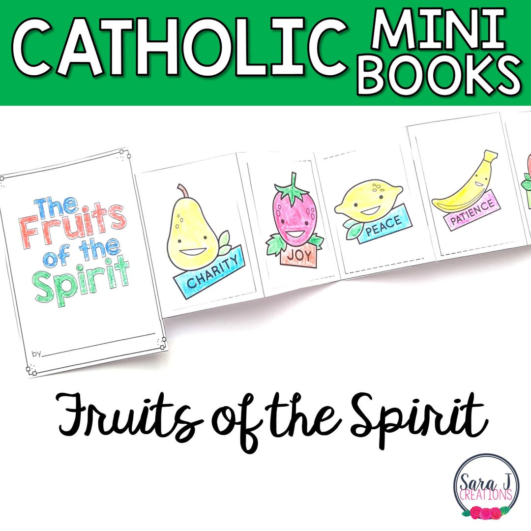 The Fruits of the Spirit Mini Book for Kids, Catholic Fruits of the ...