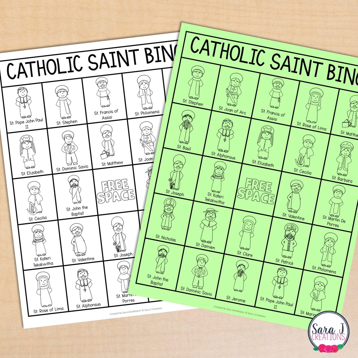 Catholic Saint Bingo, Catholic Printable Games, All Saints' Day ...