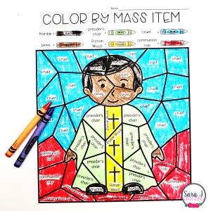 Catholic Mass Objects Color by Code, Parts of the Catholic Mass ...