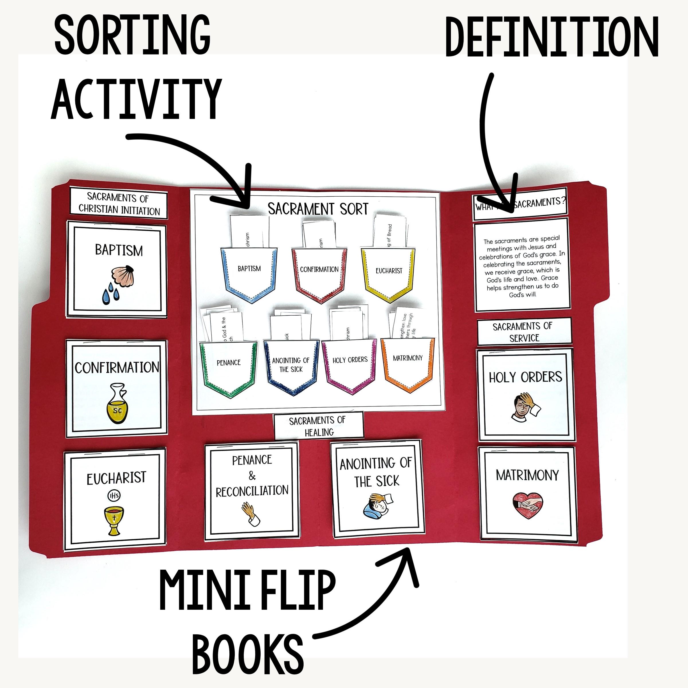 Catholic Sacrament Activity Lapbook, Seven Sacraments for Kids Catholic ...