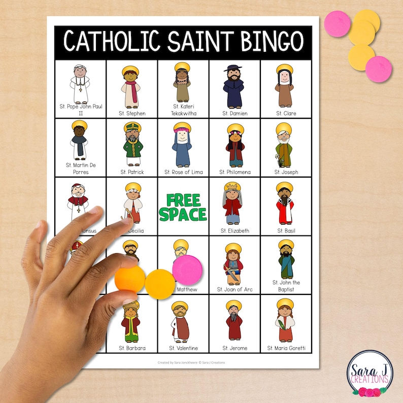 Catholic Saint Bingo, Catholic Printable Games, All Saints' Day ...