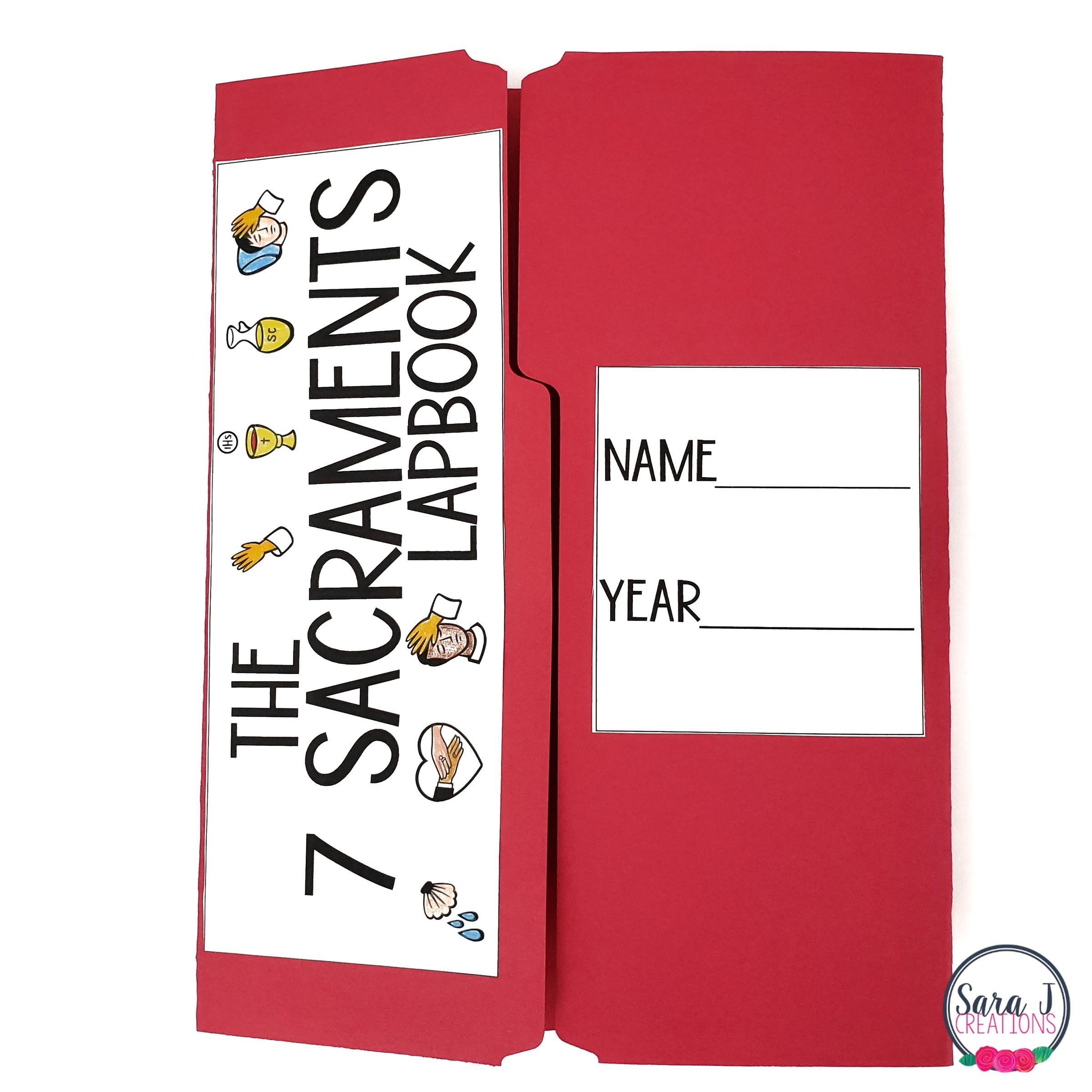 Catholic Sacrament Activity Lapbook, Seven Sacraments for Kids Catholic ...
