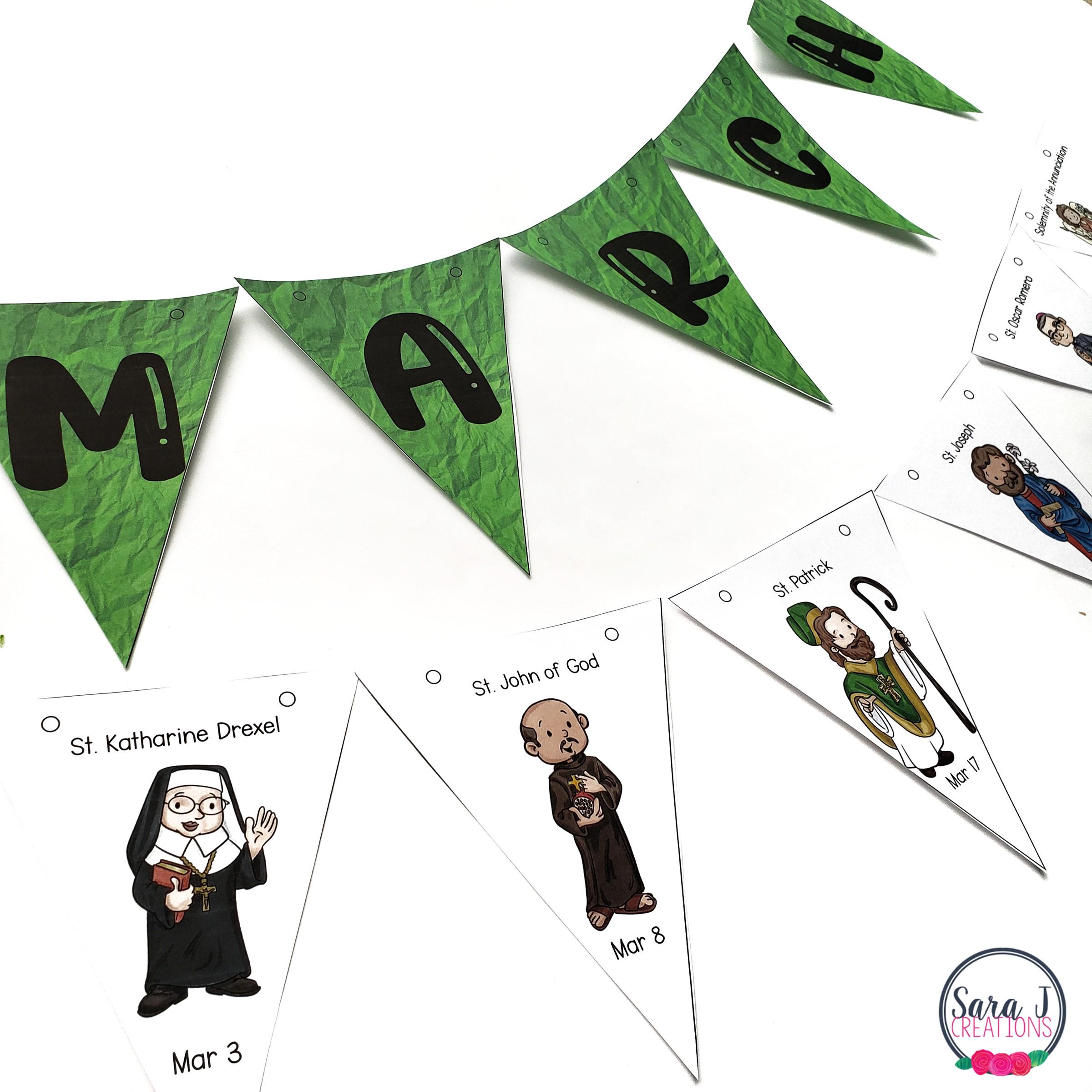 March Catholic Saints Activities for Kids, Catholic Kids Liturgical ...