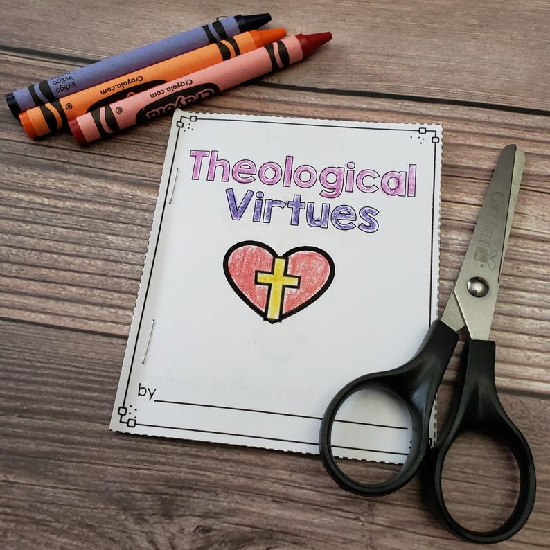 Catholic Theological Virtues for Kids Mini Book, Faith Hope Charity ...