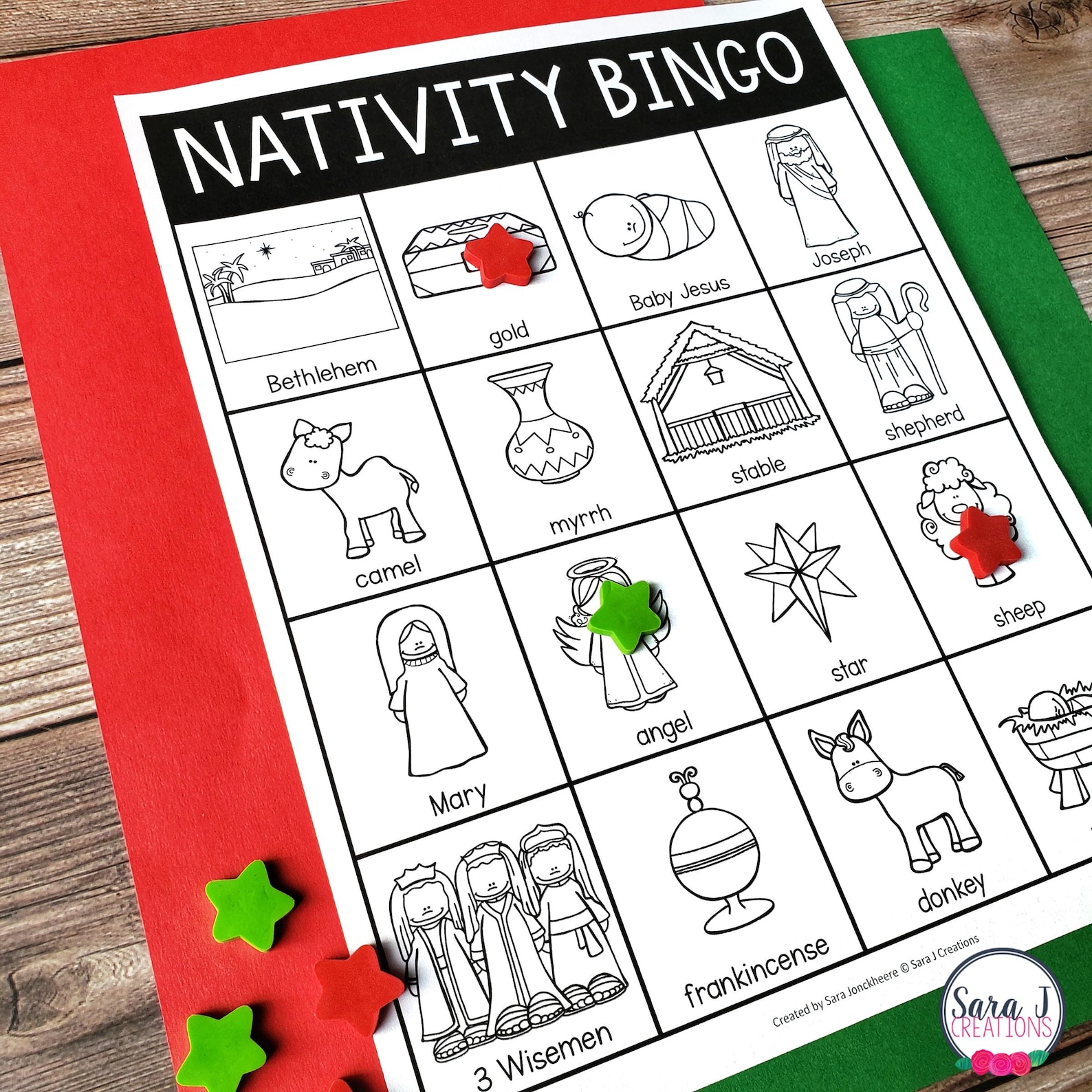 Christmas Nativity Bingo Printable Boards, Birth of Jesus Catholic ...
