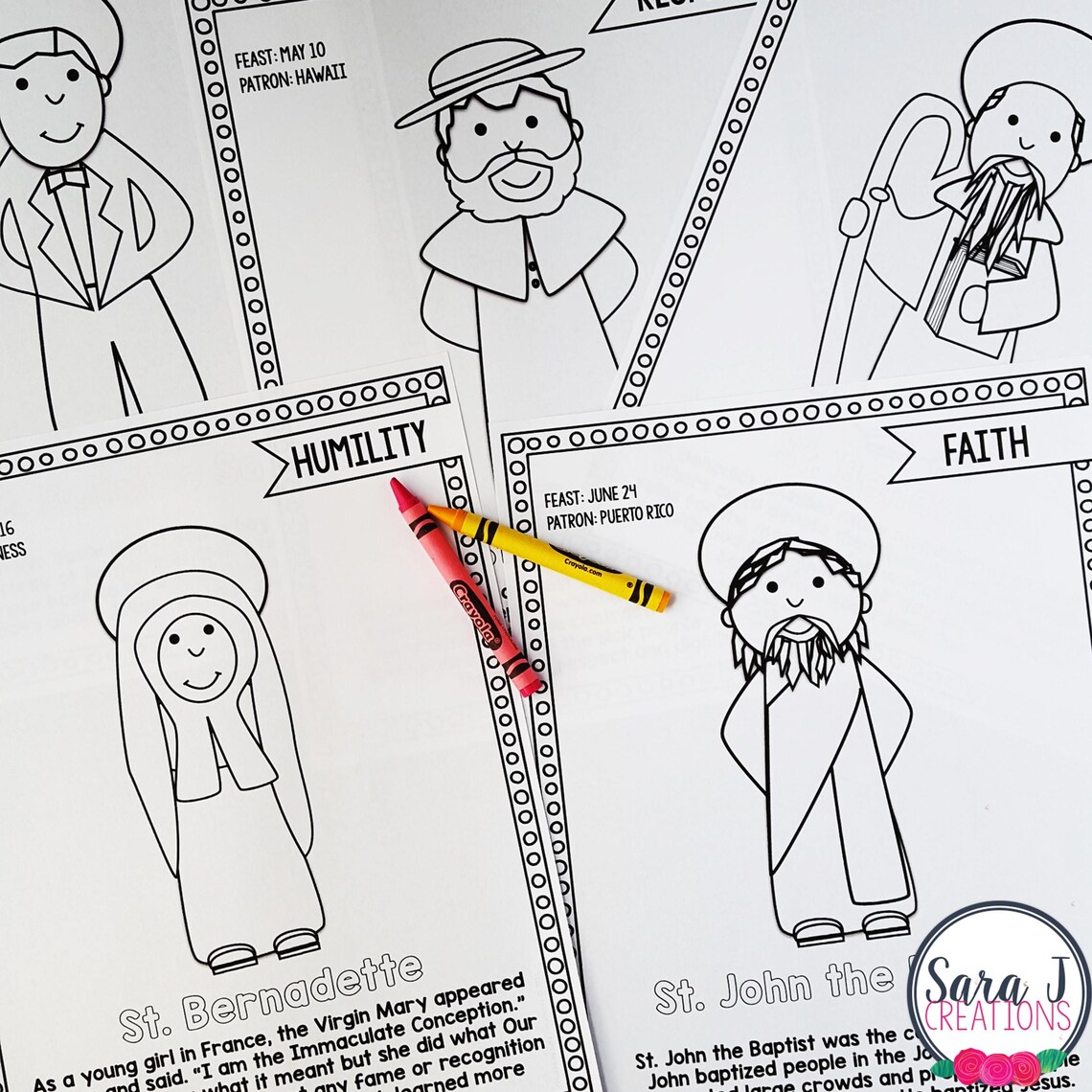 Catholic Saints Coloring Book, All Saints' Day Activities, Catholic ...