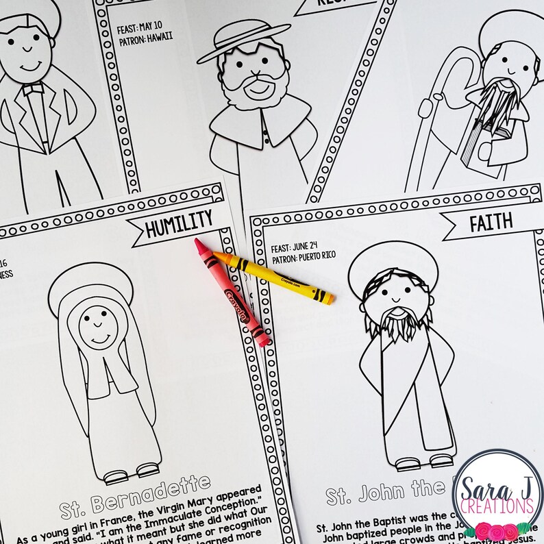 Catholic Saints Coloring Book, All Saints' Day Activities, Catholic ...