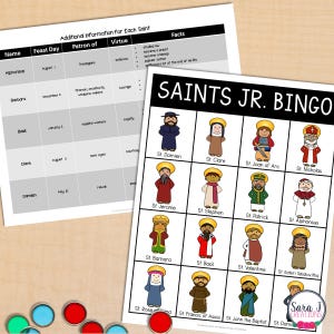 Catholic Saints Junior Bingo Game, All Saints Day Activities for Kids ...