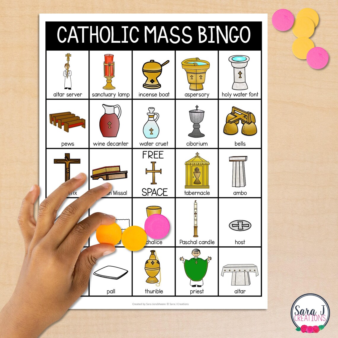 Catholic Mass Objects Bingo Cards, Parts of the Catholic Mass Games for ...