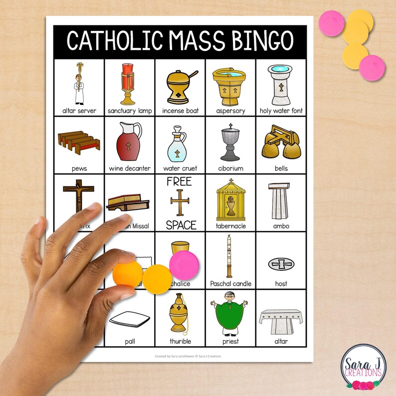 Catholic Mass Objects Bingo Cards, Parts of the Catholic Mass Games for ...