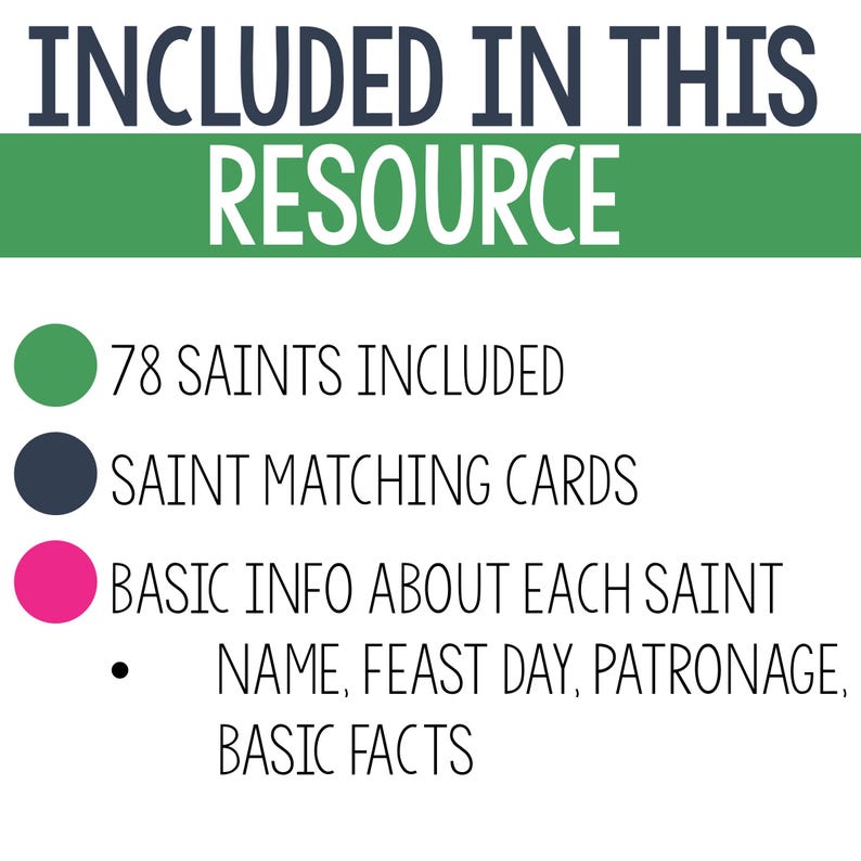 Catholic Saints Matching Card Game Activities, All Saints' Day ...