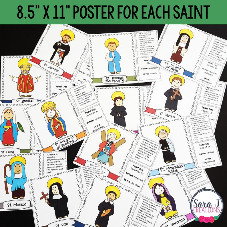 Catholic Saints for Kids Interactive Notebook, Flipbook, Flashcards ...
