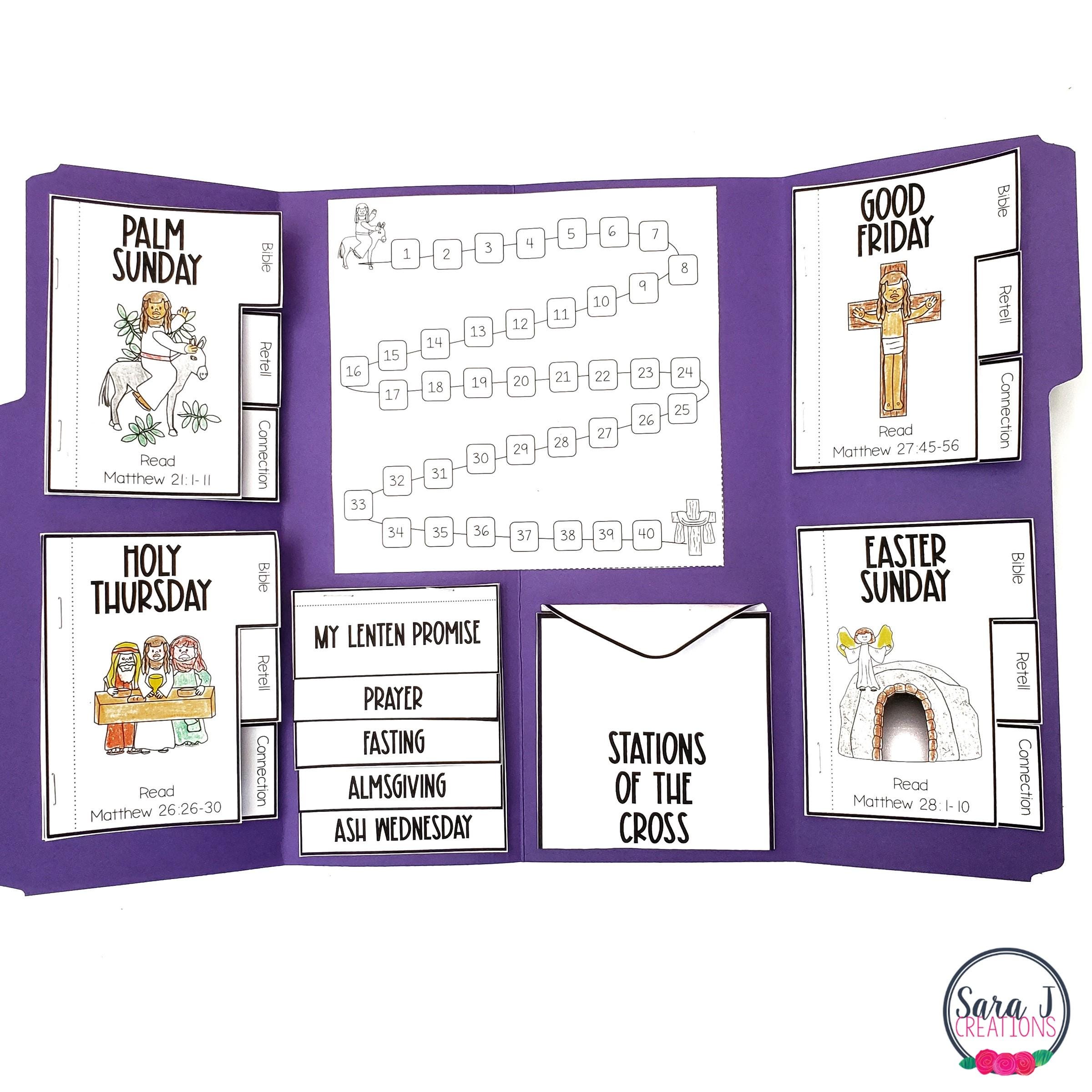 Catholic Lent Lapbook, Lent for Kids, Catholic Lent Activities, Lent ...