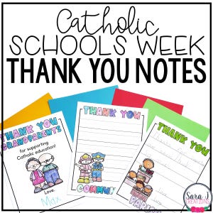 Catholic Schools Week Thank You Cards & Notes for Parents, Staff ...