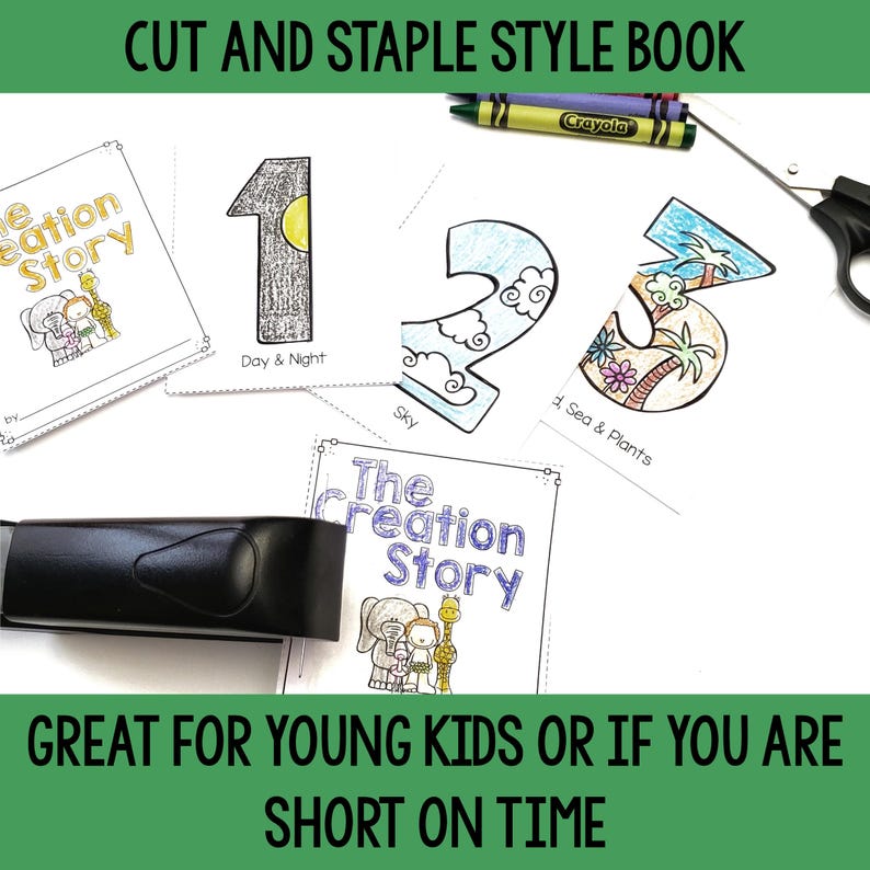Creation Story Printable Mini Book, Catholic Bible Lessons for Kids ...