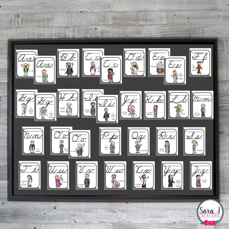 Catholic Saint ABC Posters, All Saints' Day, Homeschool Classroom Decor ...