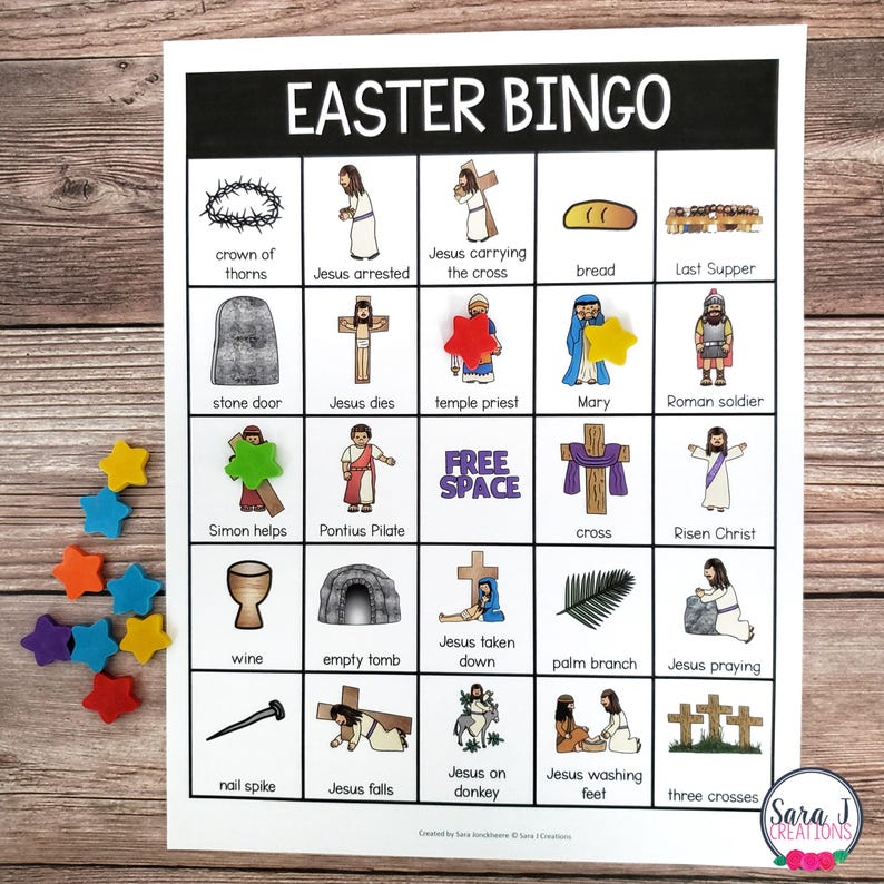 Easter Bingo Games for Kids, Holy Week Bible Bingo, Holy Week and ...