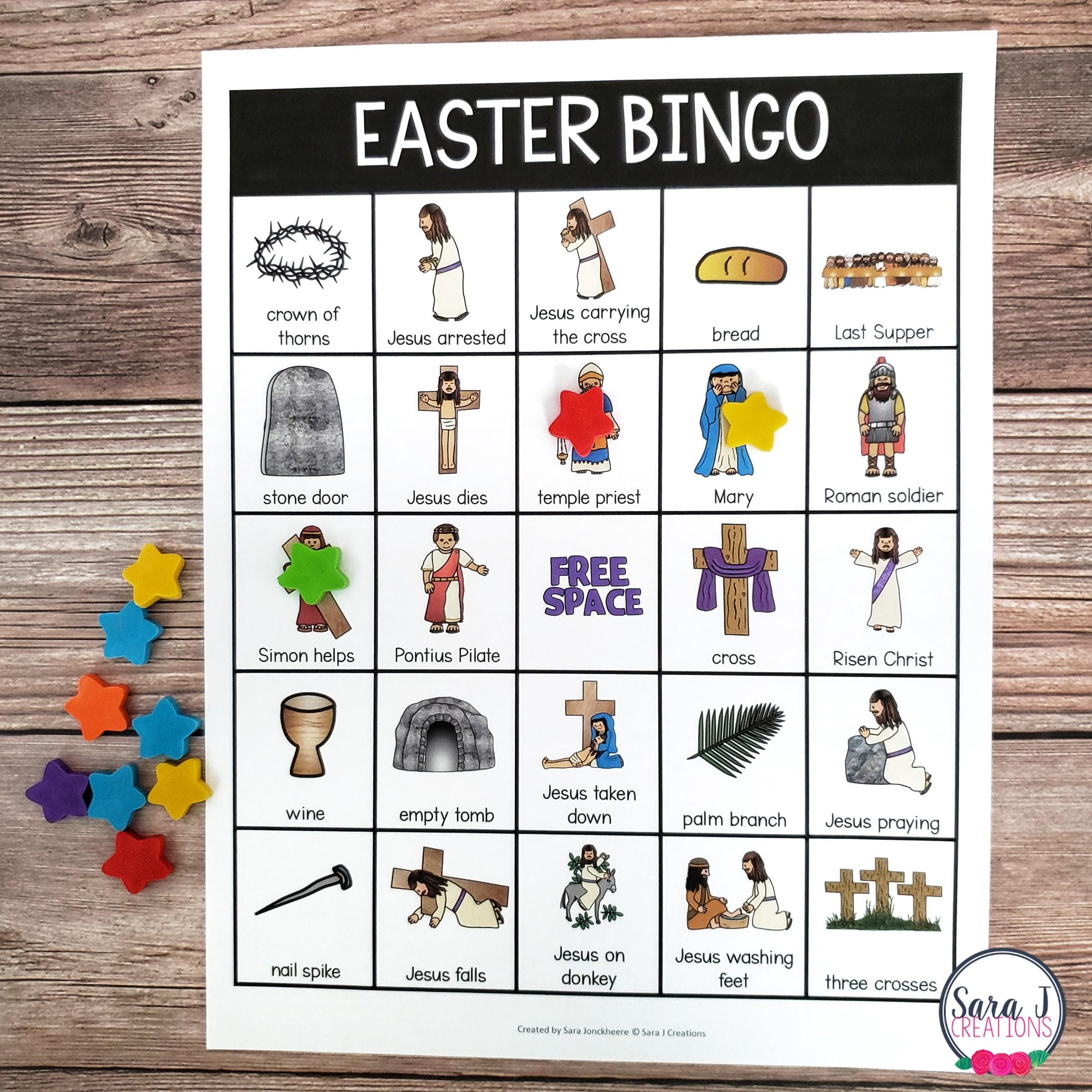 Easter Bingo Games for Kids, Holy Week Bible Bingo, Holy Week and ...