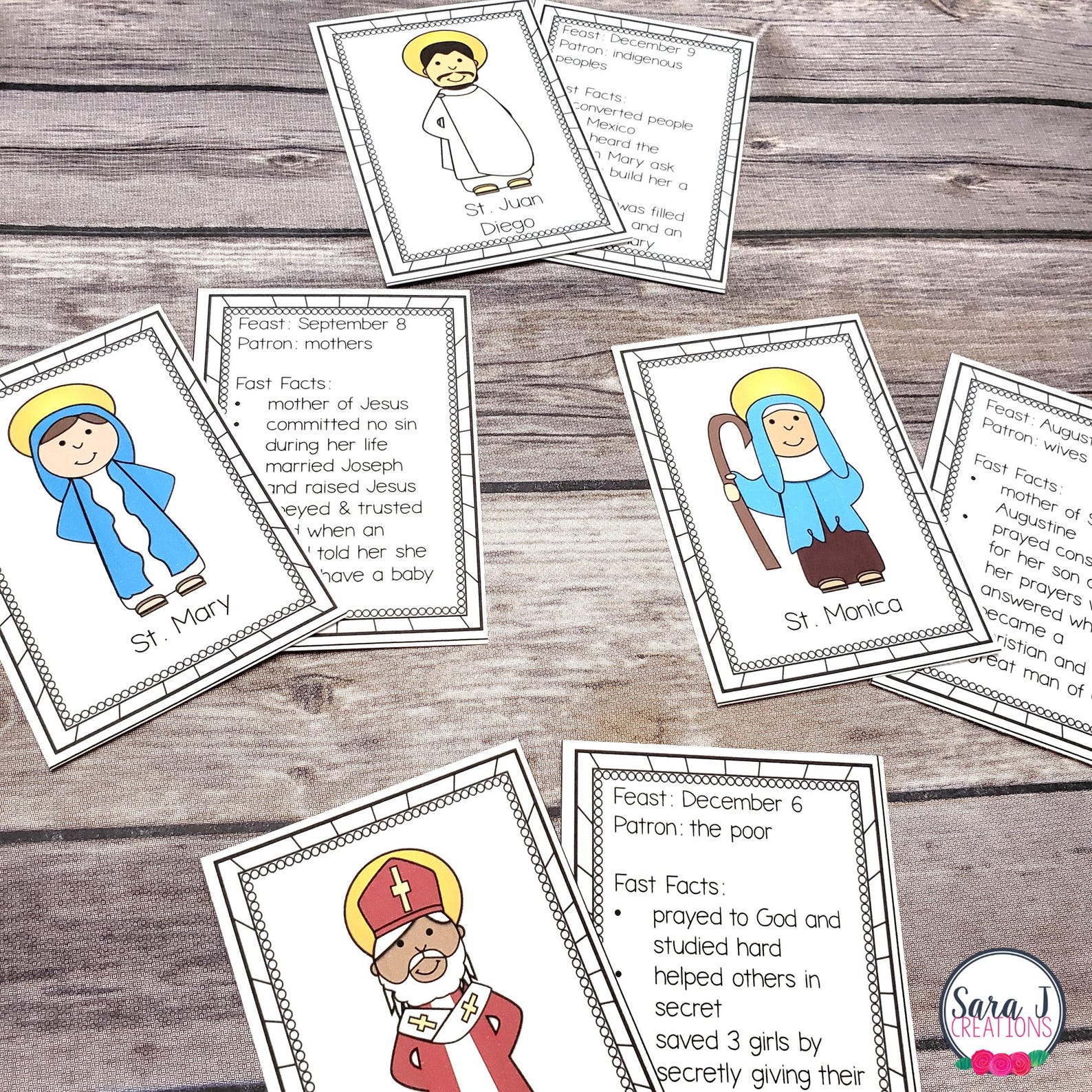 Catholic Saints Matching Card Game Activities, All Saints' Day ...