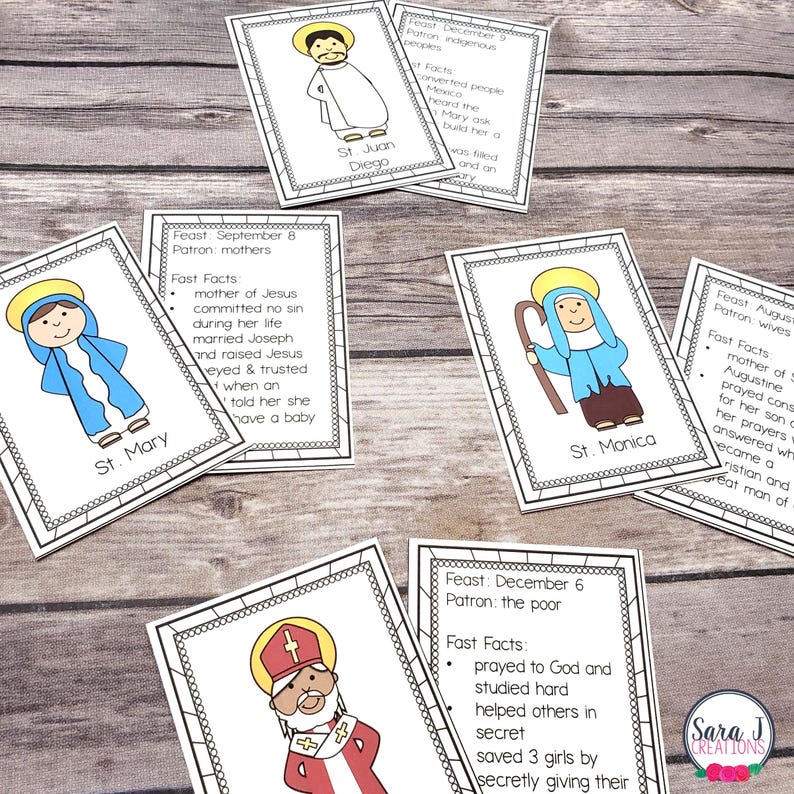 Catholic Saints Matching Card Game Activities, All Saints' Day ...