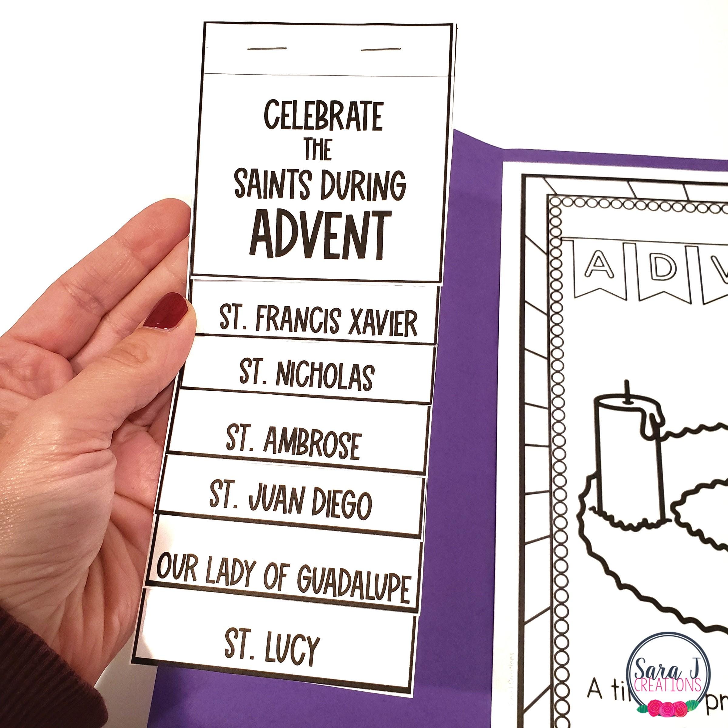 Catholic Advent Printable Lapbook, Activities for December Saints, O ...