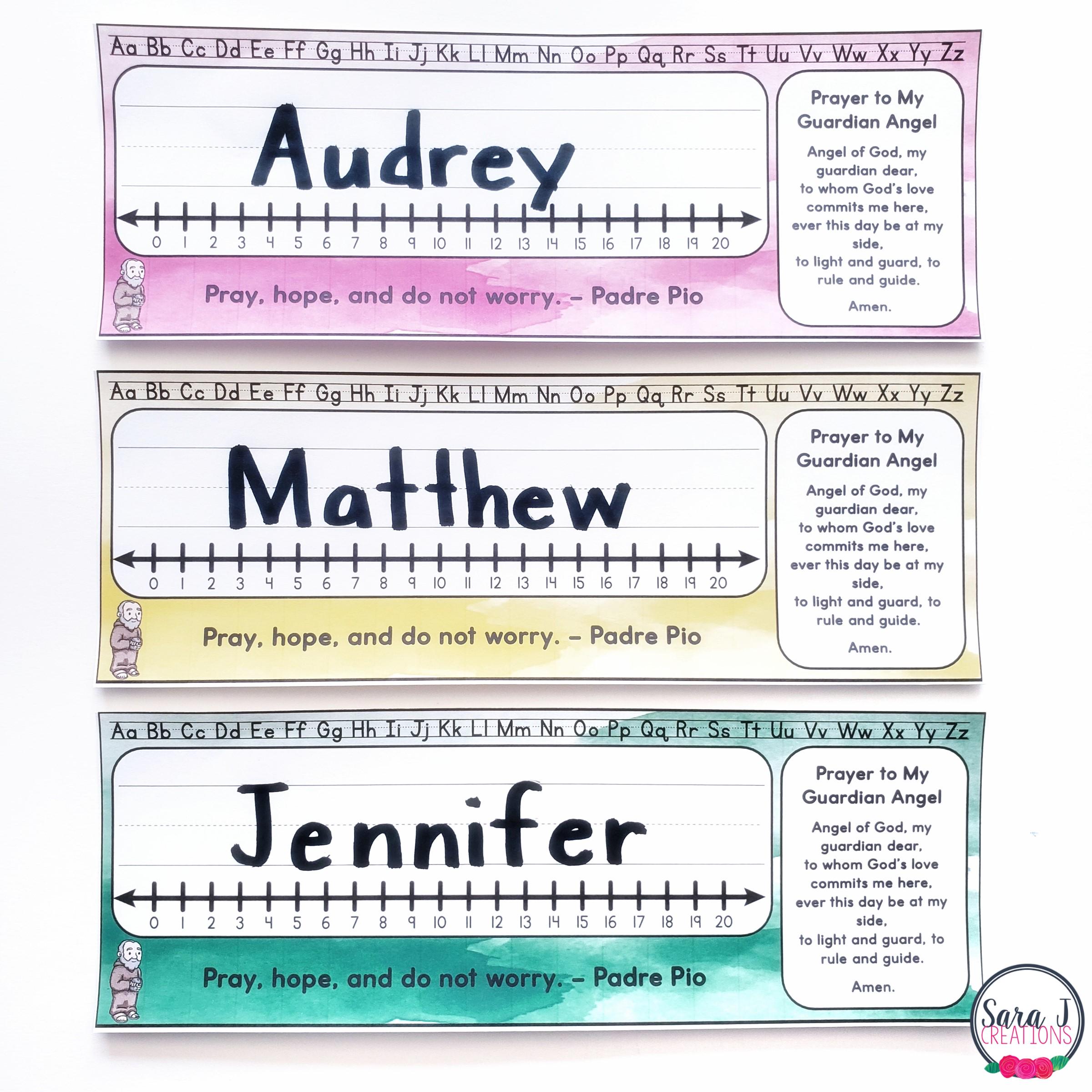 Catholic Desk Name Tags, Catholic Classroom Decor, Printable Desk ...