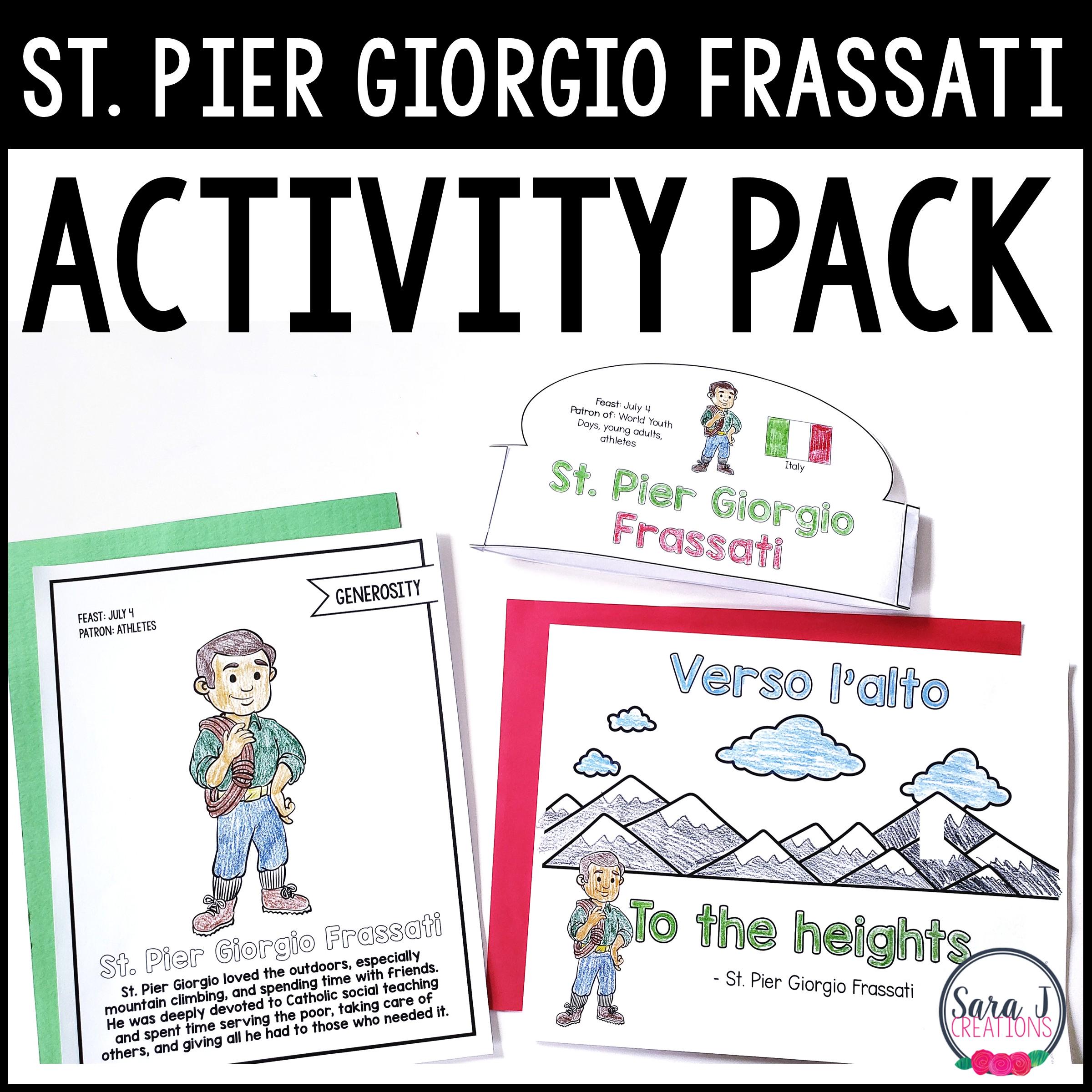 St Pier Giorgio Frassati Activity Pack, Blessed Pier Giorgio Printable ...