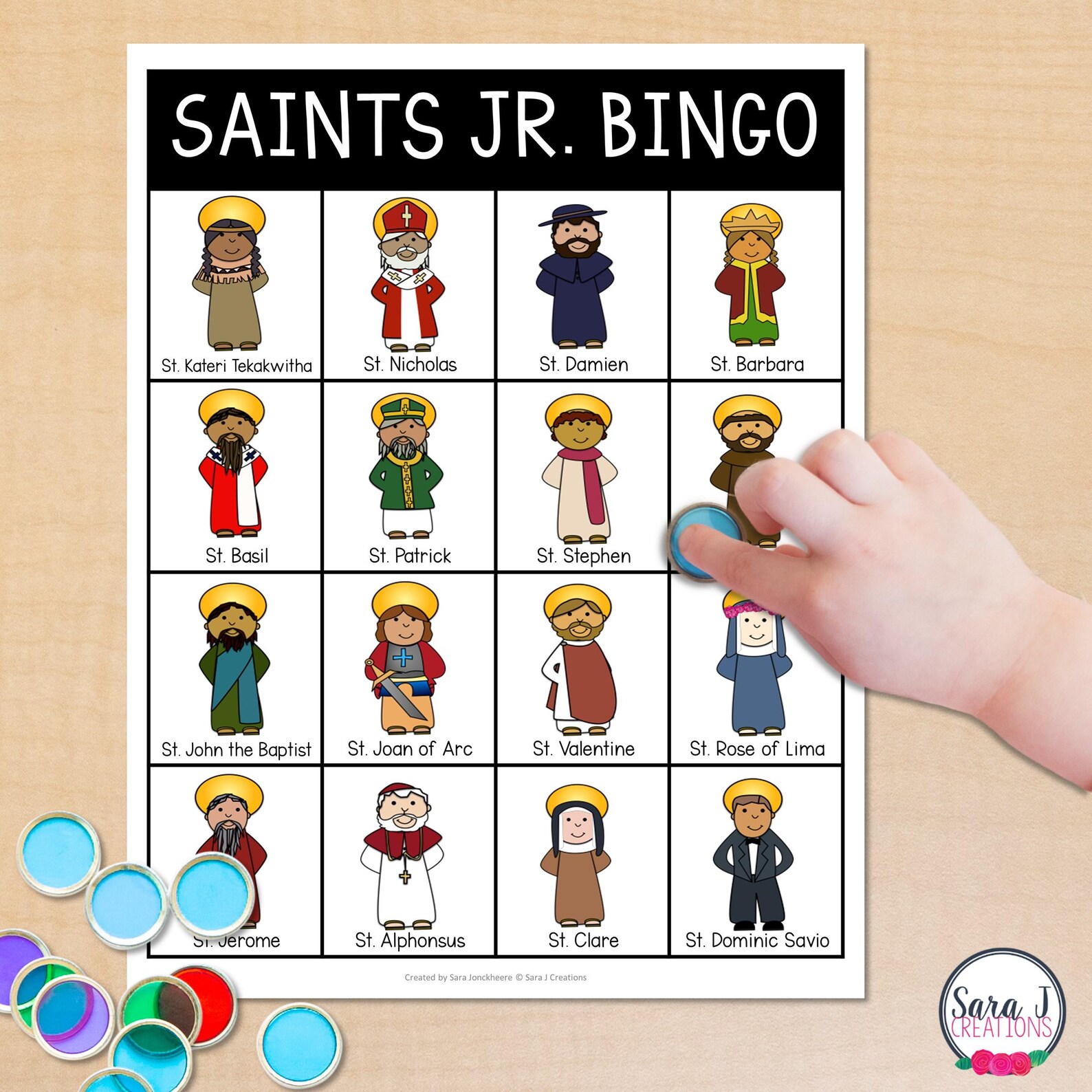 Catholic Saints Junior Bingo Game, All Saints Day Activities for Kids ...