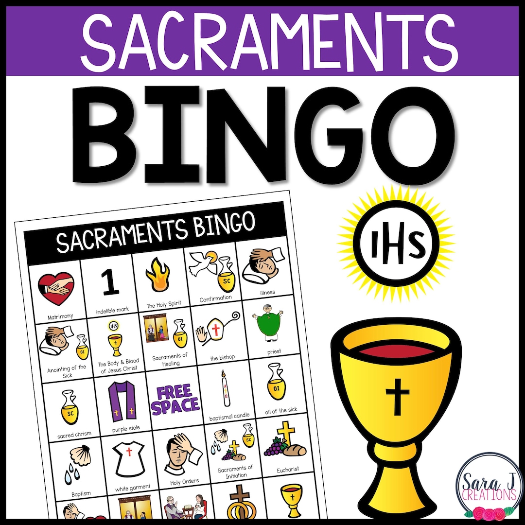 Catholic Sacraments Bingo - Activities for Baptism, Reconciliation ...