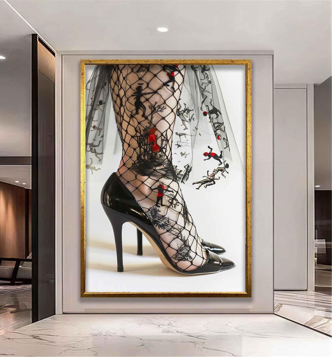Human Beings Wrapped Around the Feet Decor, Leg Canvas, Female Leg With ...