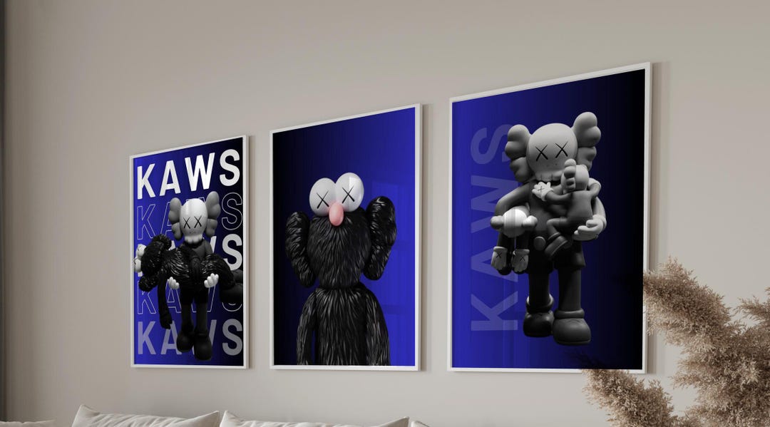 Kaws Wall Poster, Design Kaws Digital Poster, Wall Art Decoration, Wall ...