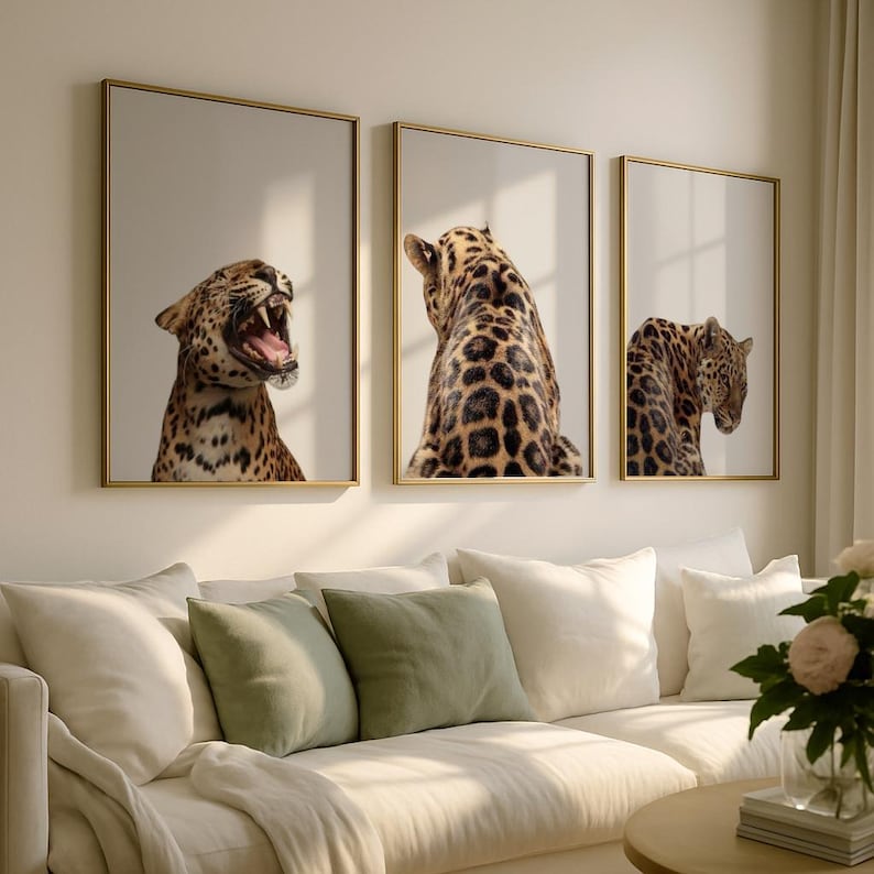 Leopard Roar Print Set 3: Printable Wall Art - Digital Download ...