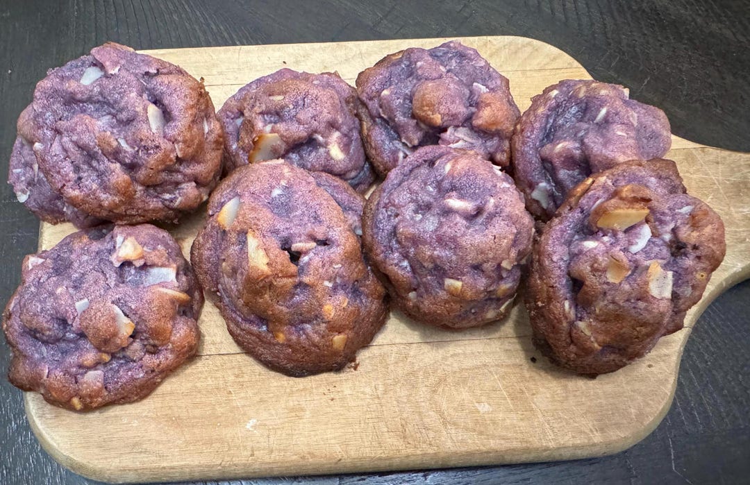 Sourdough Ube White Chocolate and Coconut Cookies - Etsy