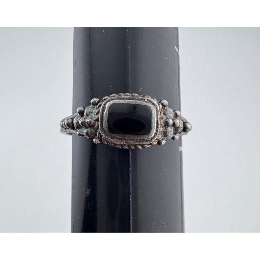 Vintage Sterling Silver Square Black Onyx Ring Statement Size ~9 - Etsy
