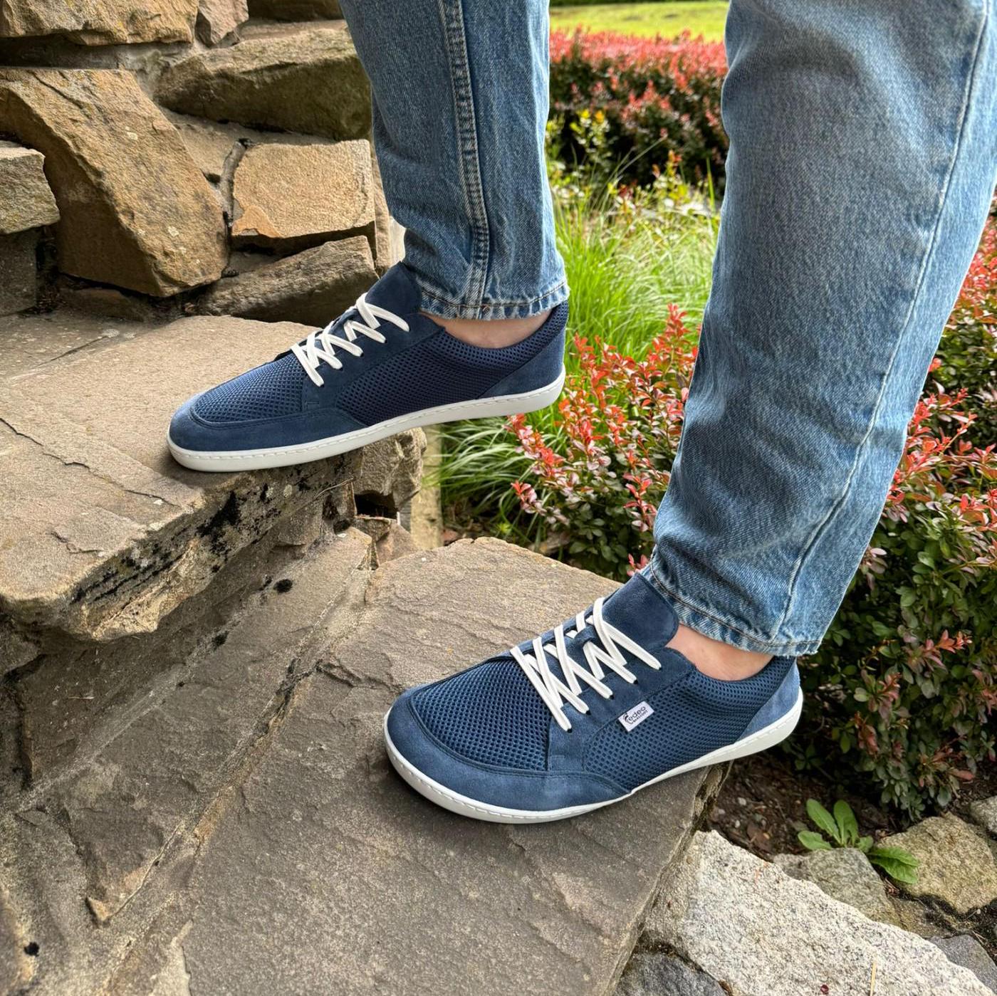 Men Barefoot Shoes, Barefoot Casual Sneakers, Navy Blue Wider Shoe ...