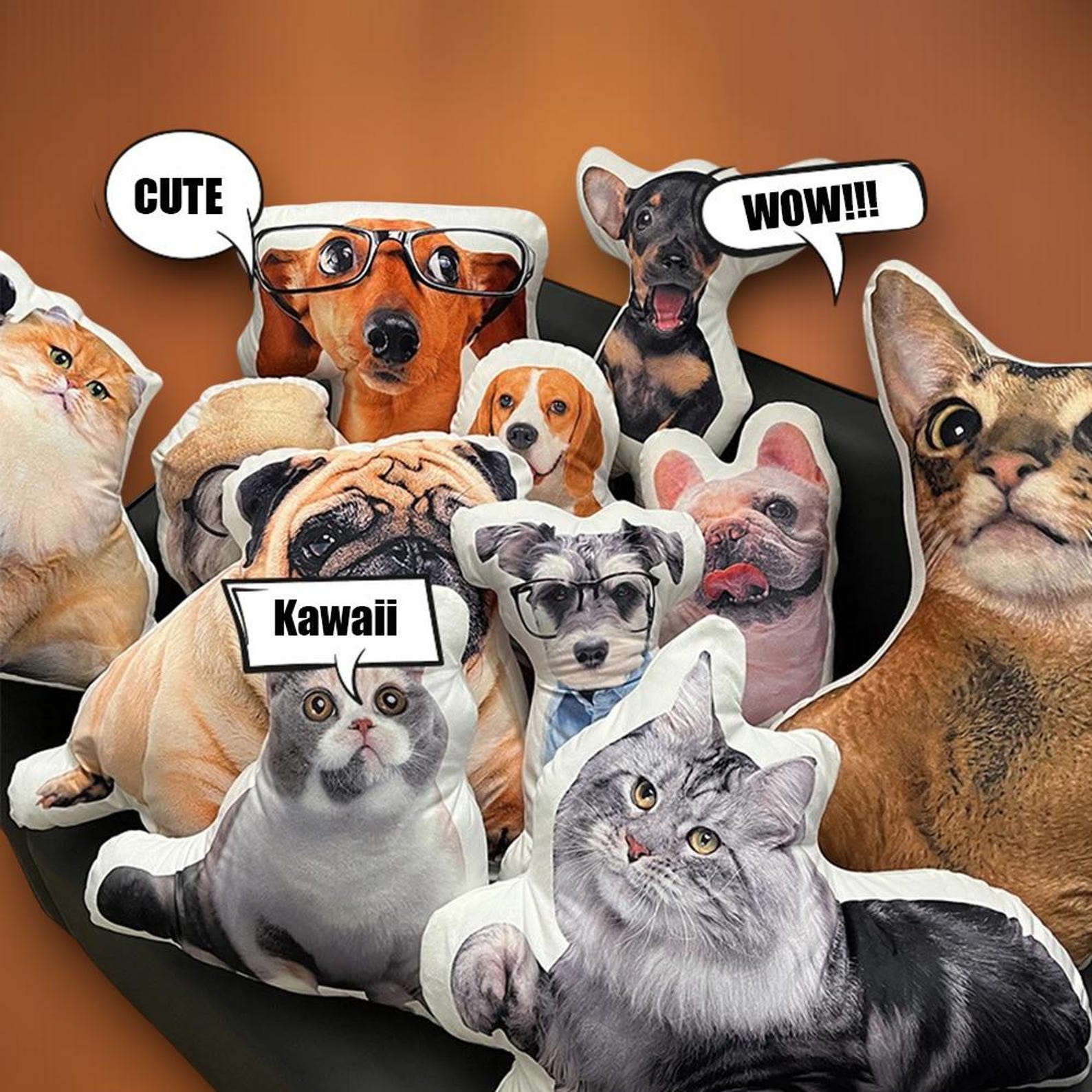 Personalizied Photo DIY Human-shaped Pillow Custom Pet or Face Plush ...