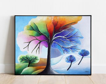 Four Seasons Tree of Life Wall Art - Etsy