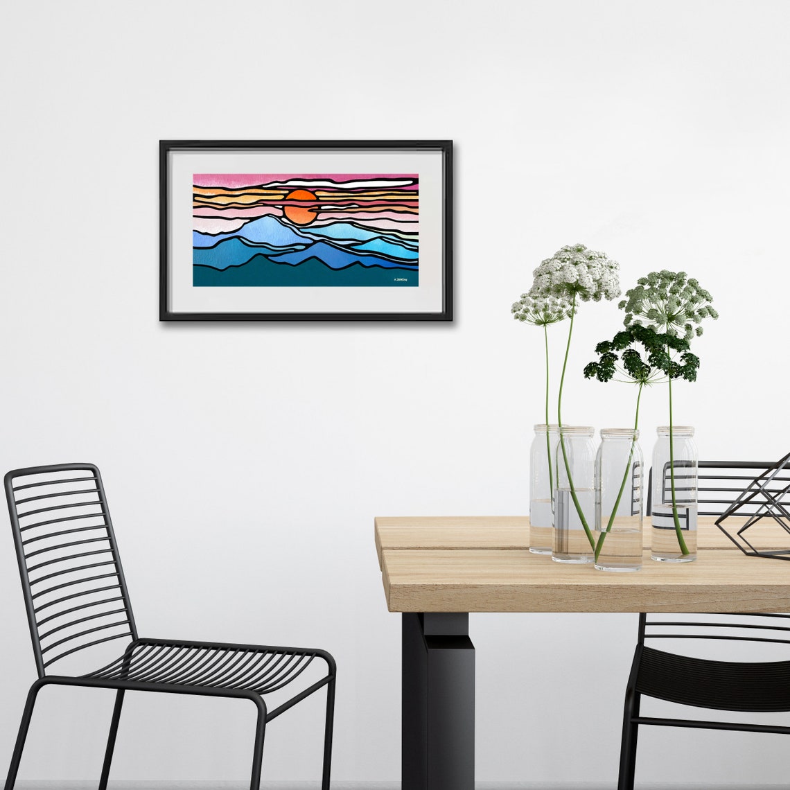 Blue Ridge Mountain Art Print Mid Century Modern Wall Art, National ...