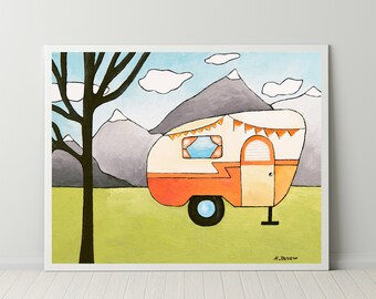Retro Camper Art - Etsy