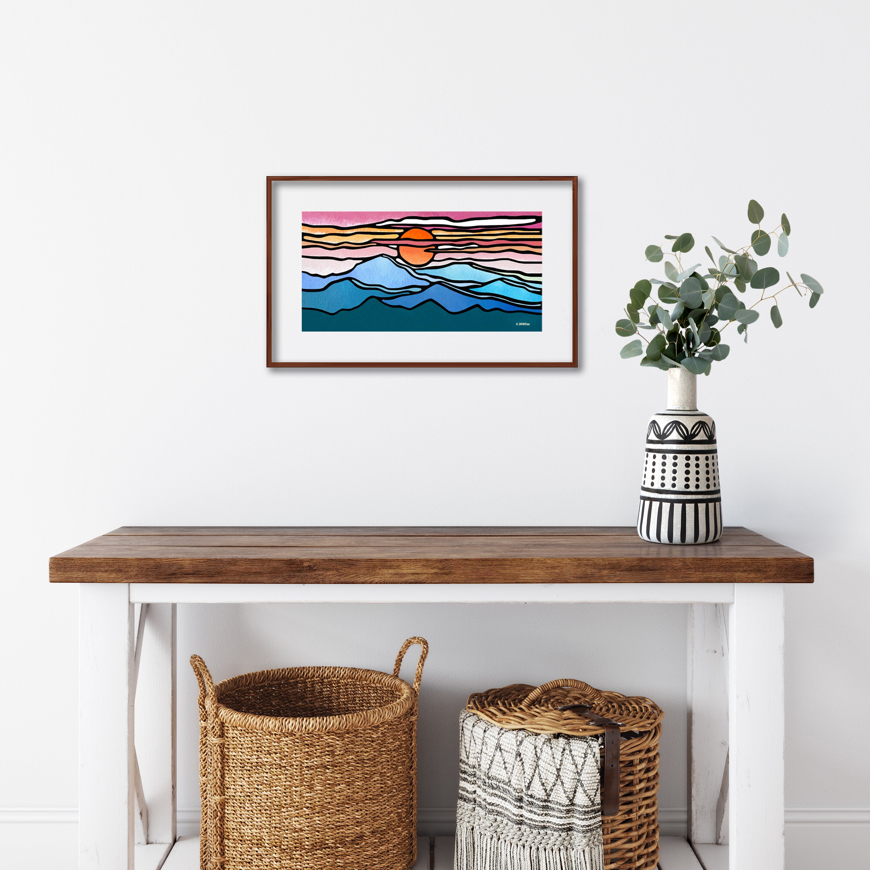 Blue Ridge Mountain Art Print Mid Century Modern Wall Art, National ...