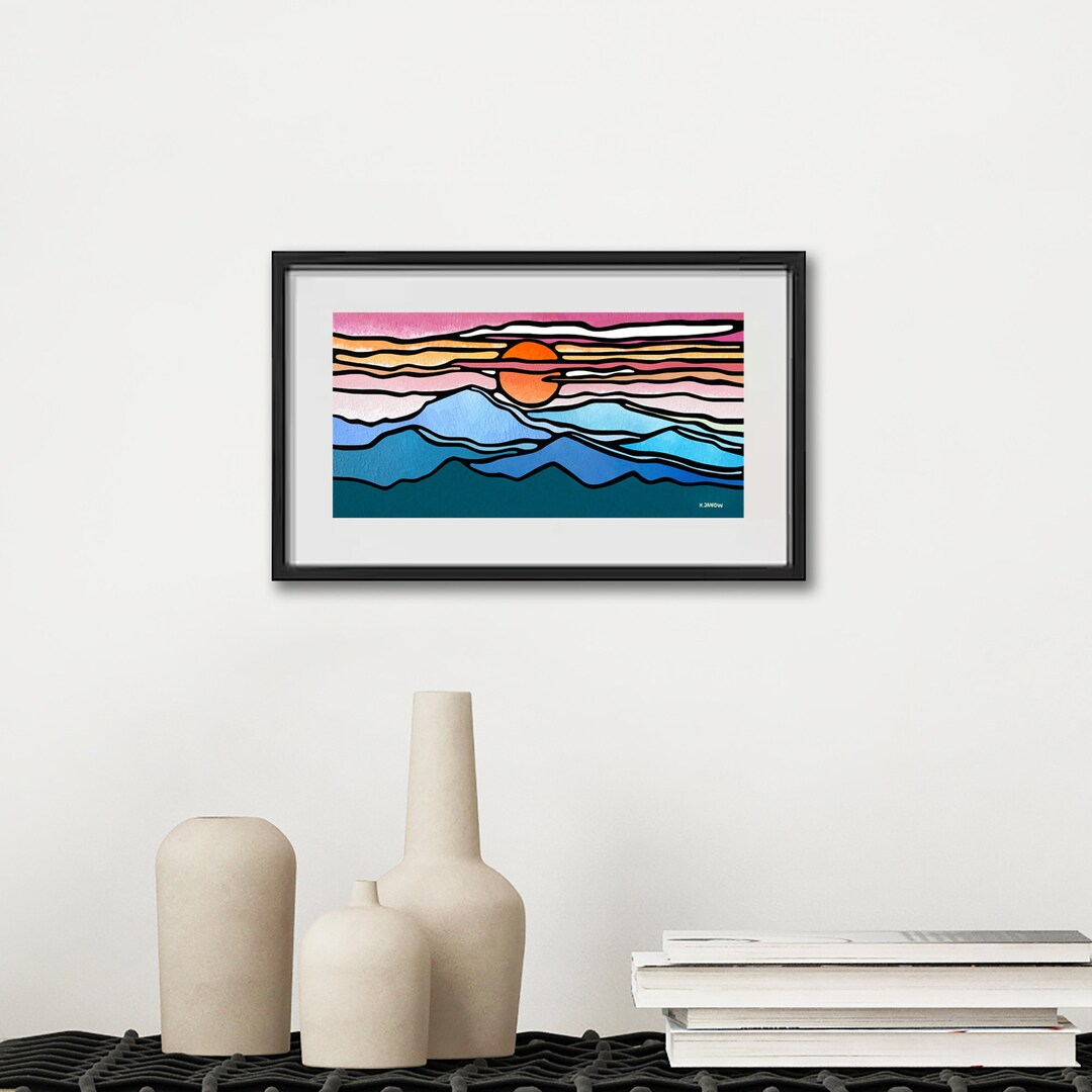 Blue Ridge Mountain Art Print Mid Century Modern Wall Art, National ...