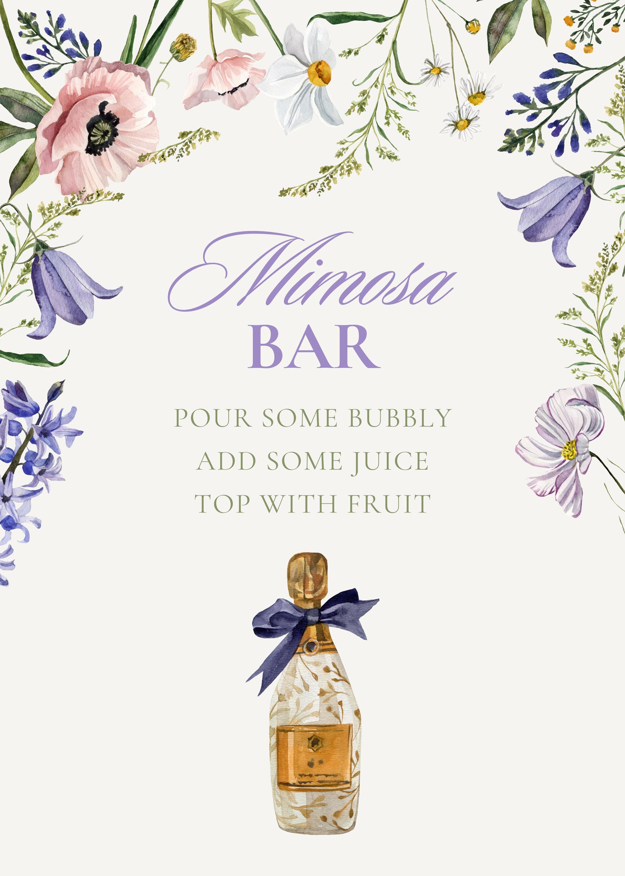 Purple Mimosa Bar Sign - Digital - Etsy