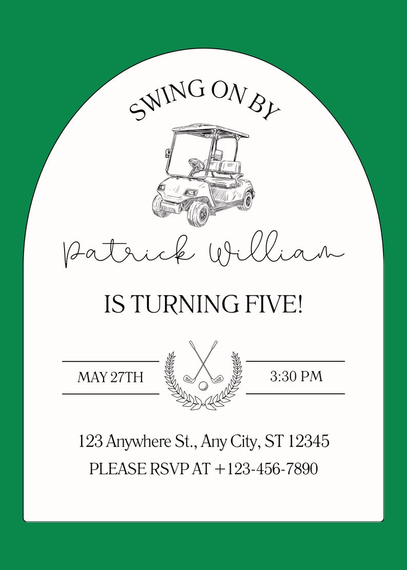 Golf Birthday Party Invitation - Etsy