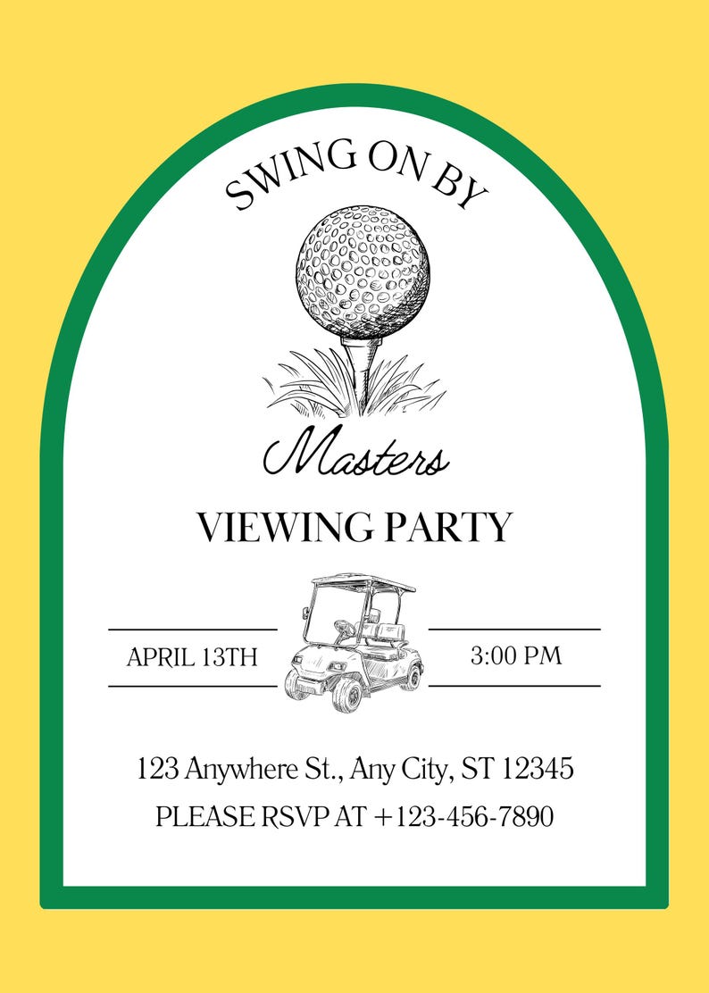 Masters Viewing Party Invitation - Etsy