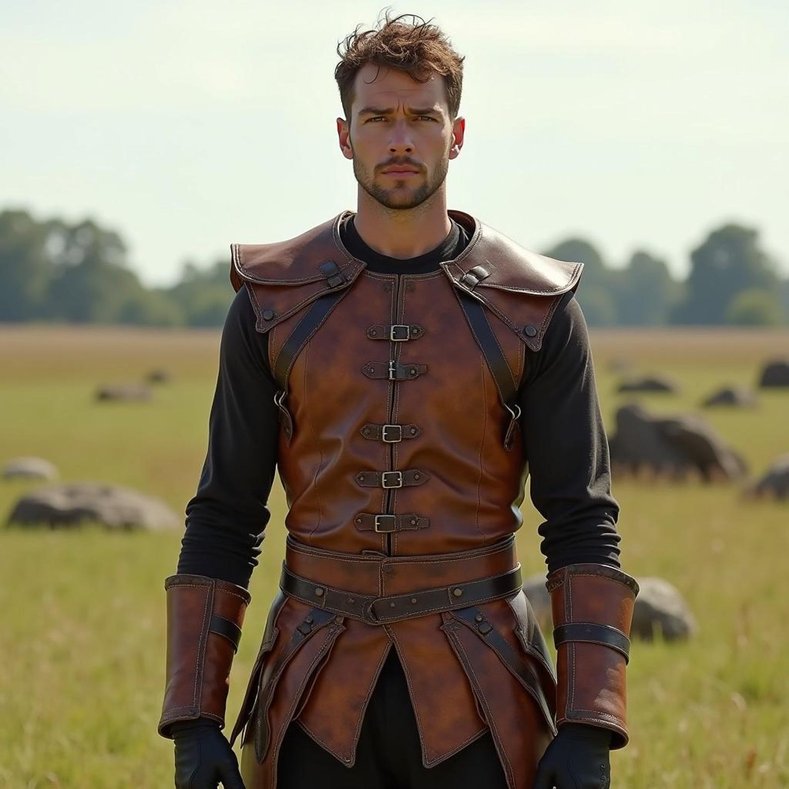 Brown Leather Warrior Armor | Medieval Chestplate Costume for Men ...