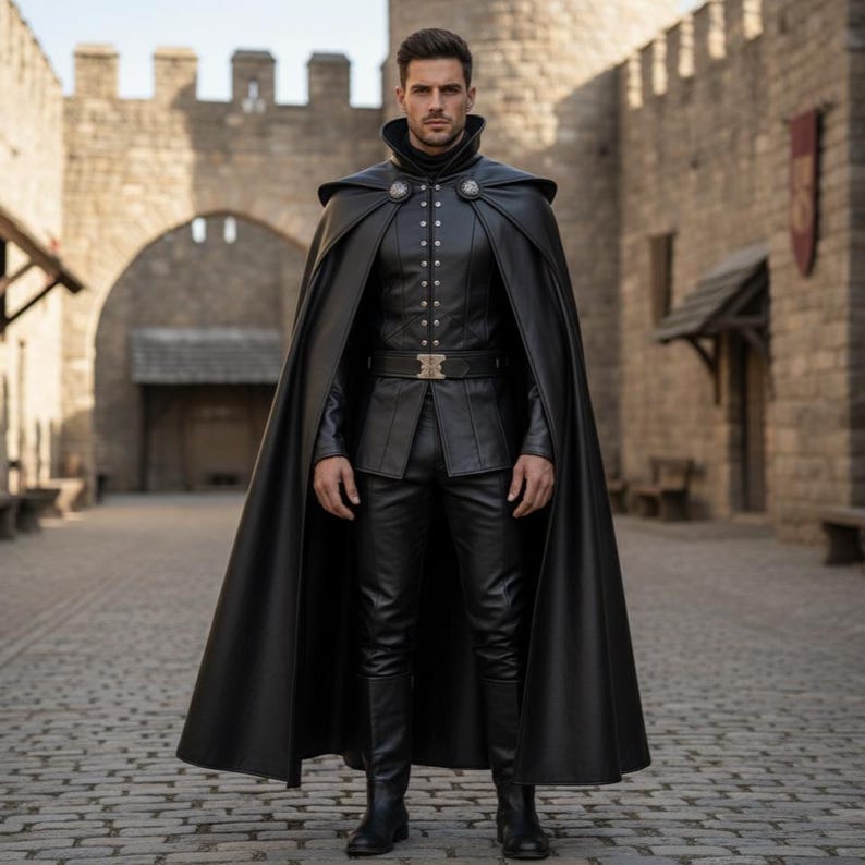 Custom Men’s Gothic Lord Costume With Cloak | Medieval Fantasy Outfit ...
