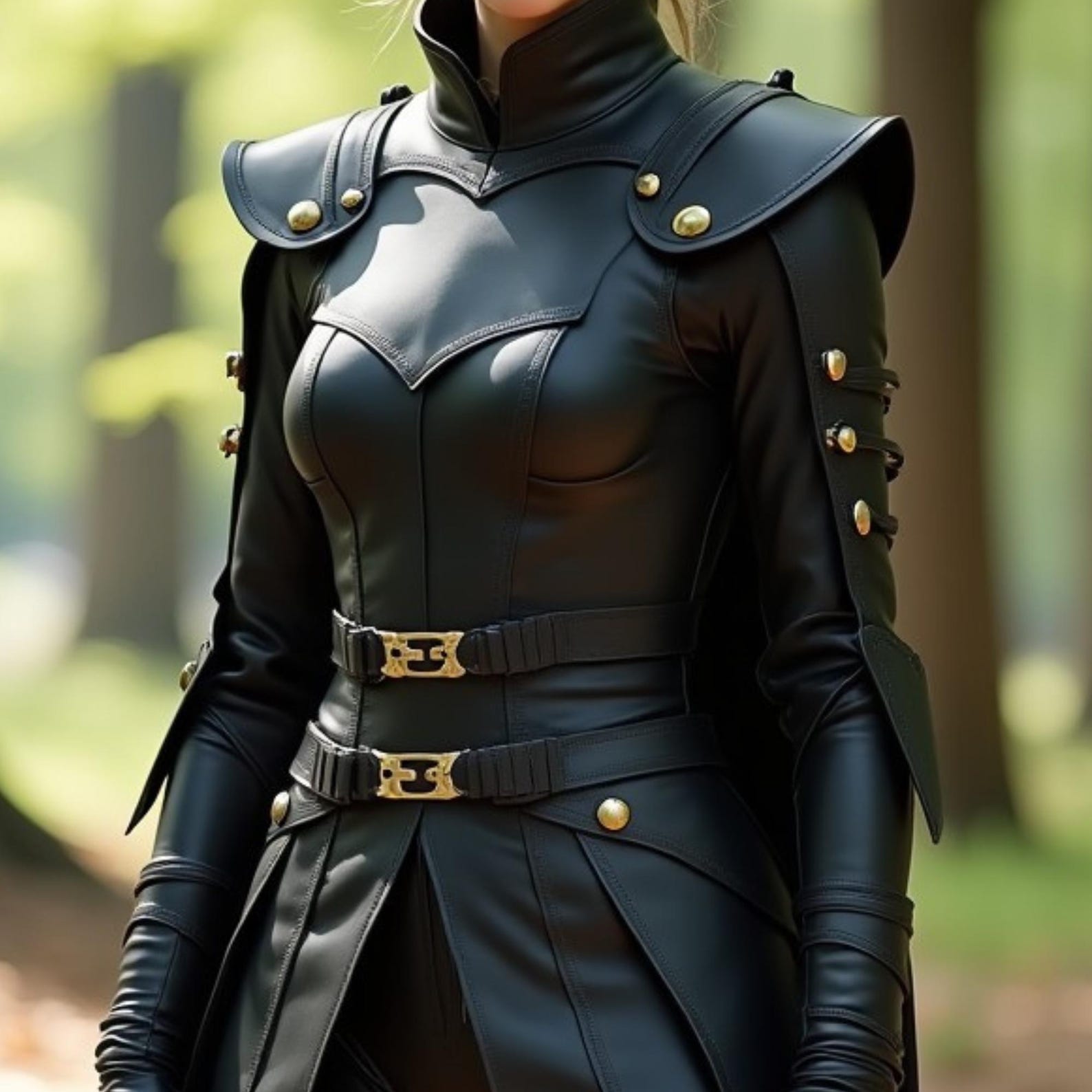 Black Leather Warrior Dress | Women’s Medieval Armor Costume | Fantasy Battle Tunic | Genuine ...