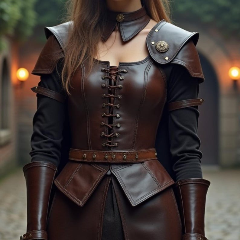 Women’s Custom Genuine Leather Armor Set | Fantasy Warrior Costume ...