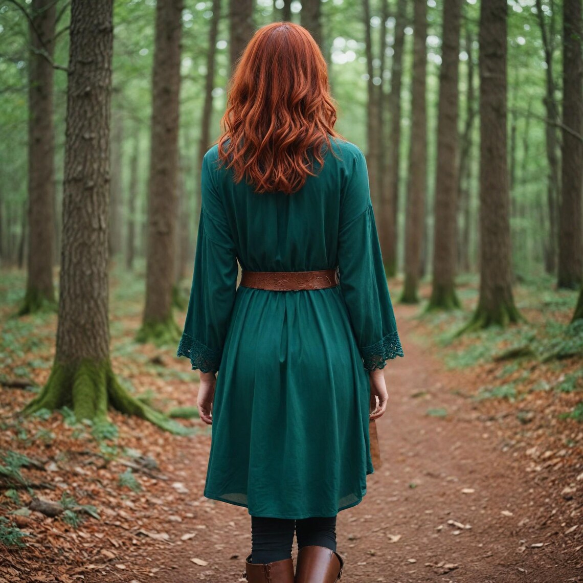 Women Elven Green Lace up Costume Viking Tunic Mini Dress Medieval Forest Outfit Renaissance ...