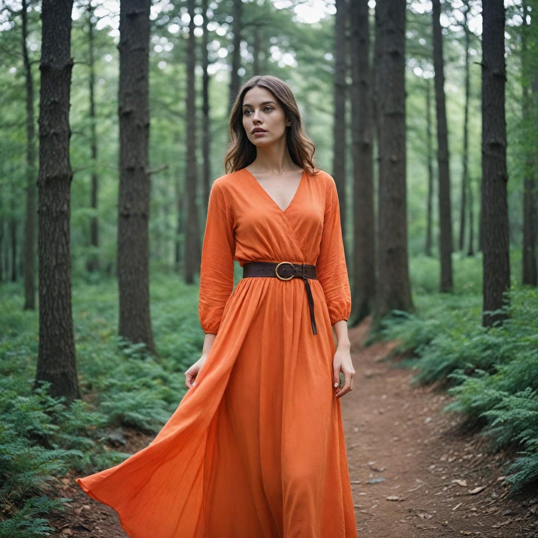 Women Orange Renaissance Dress Medieval Festival Gown Viking Norse ...